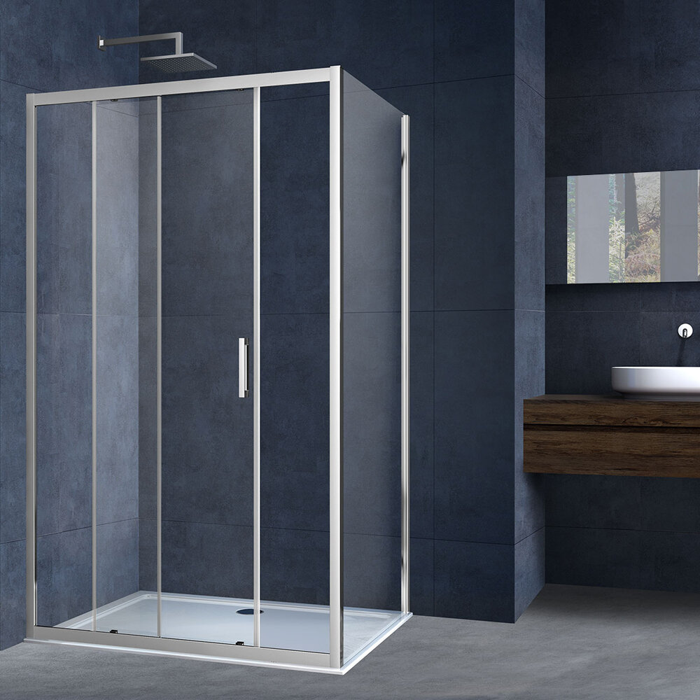 Душевой уголок Vincea Alpha VSR-3AL8014CL хром, стекло прозрачное