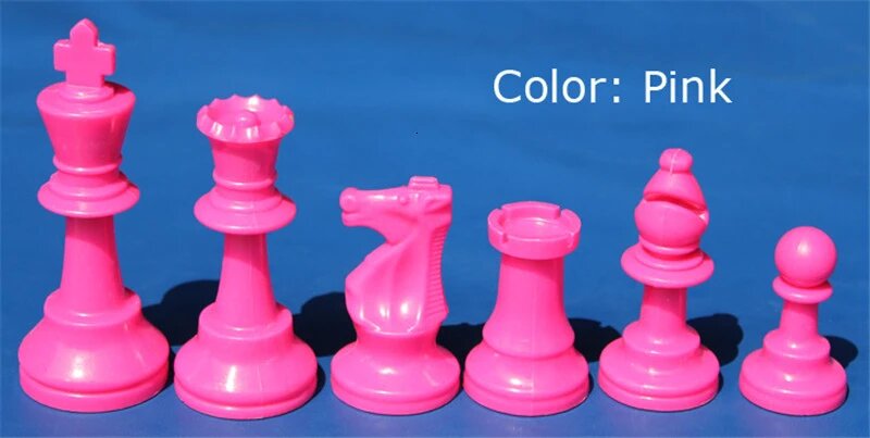 Шахматные фигуры Pengue из смолы, 17 шт, разноцветные, Розовый