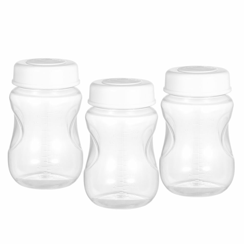3 бутылочки для грудного молока с герметичной крышкой