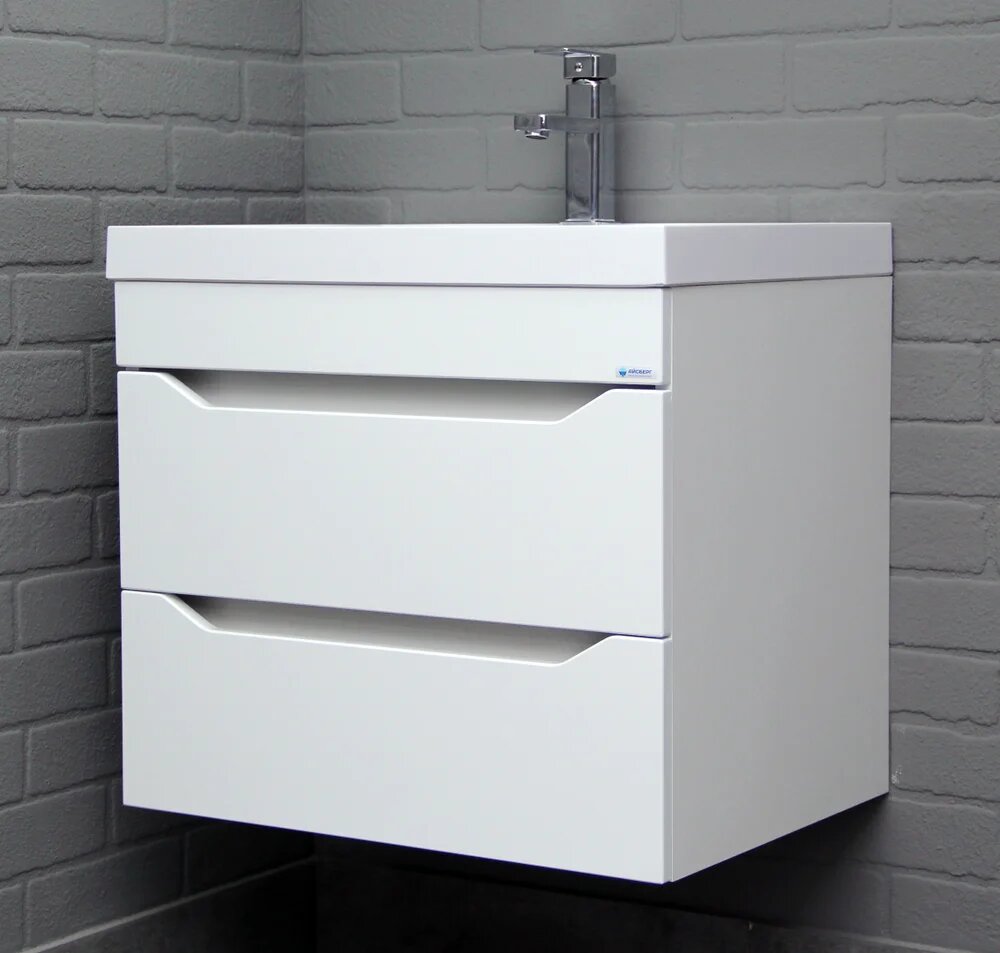 Тумба подвесная под раковину Айсберг, "Bazis 50" Ева с двумя ящиками В2