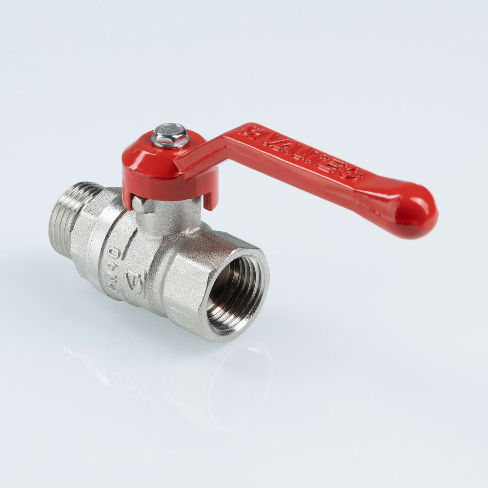 Кран вода VALTEC стандарт никелированный длинная рукоятка 1/2 вн нар PN40 VT.121. N.04 ЛОТ 2 шт