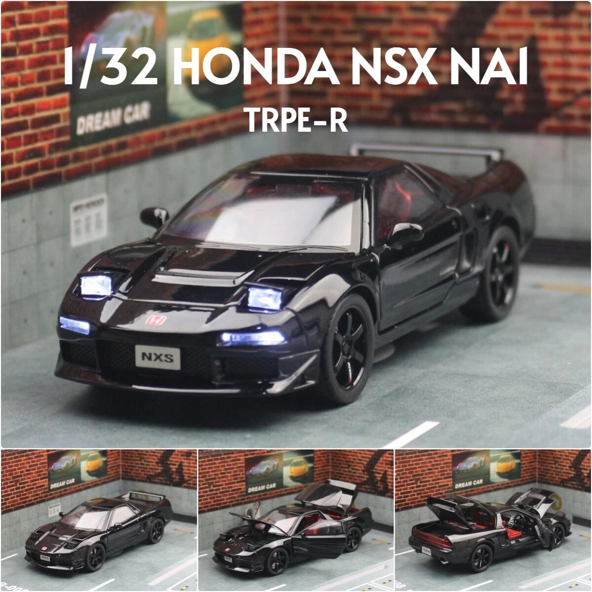 Чёрная гоночная машинка Honda NSX NA1 1/32 TRPE-R