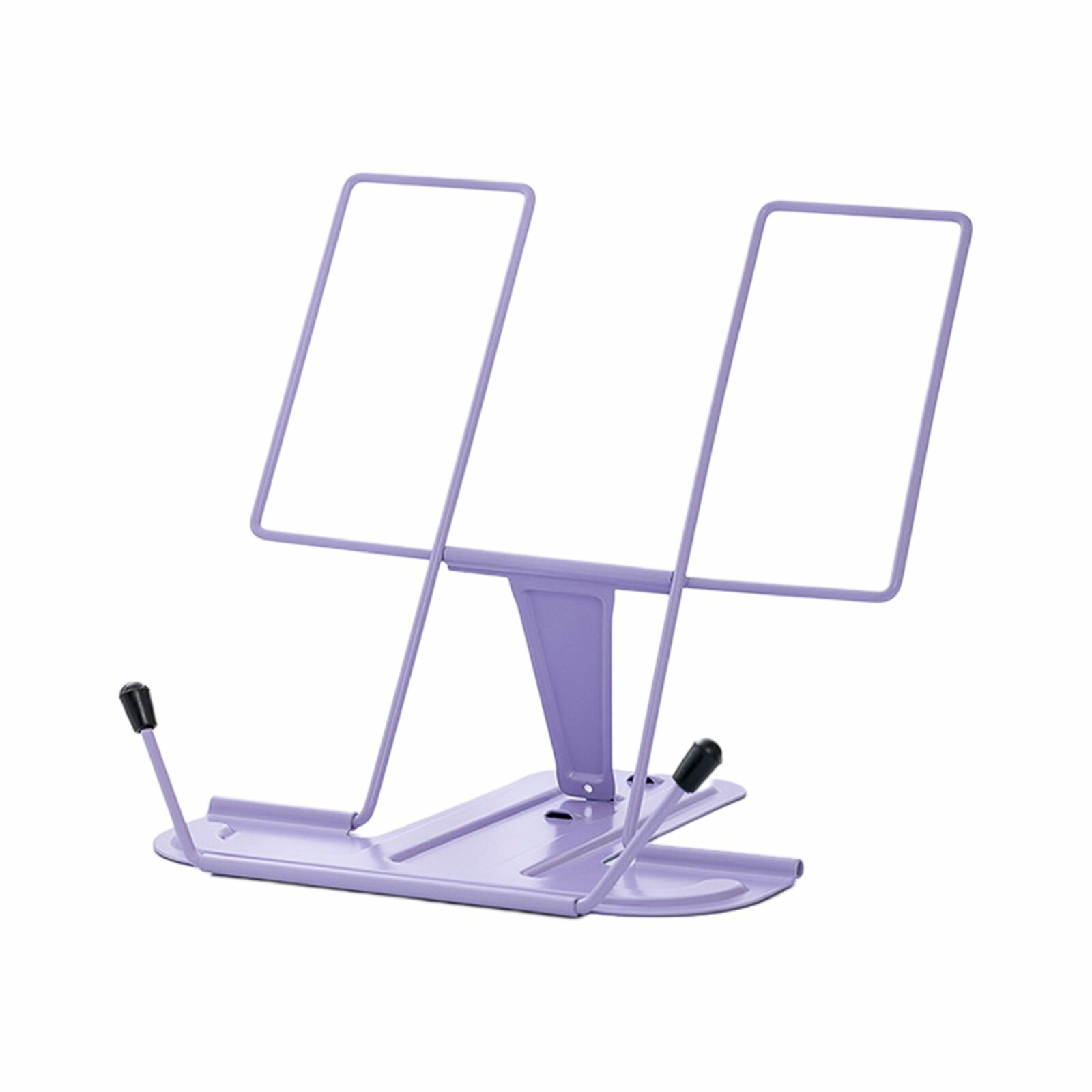 Складная металлическая подставка для книг, регулируемый пюпитр-держатель с тремя углами наклона, портативная полка для чтения кулинарных книг и учебников, фиолетовый цвет