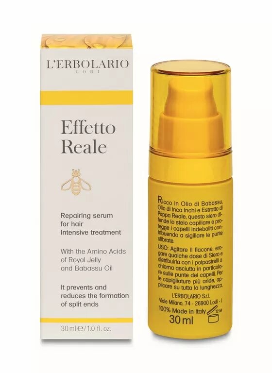 LERBOLARIO Effetto Reale Repairing serum for hair intensive treatment 3ml Восстанавливающая сыворотка для волос 30 мл