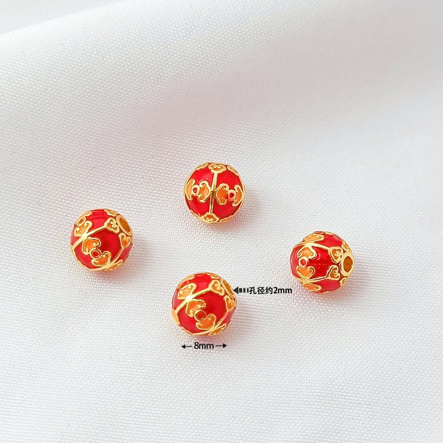 Медный сплав с покрытием из 18-каратного золота, управляемый маслом и перегородчатой голубой круглой прокладкой из бисера 6/8/10 мм, аксессуар из материала «сделай сам»