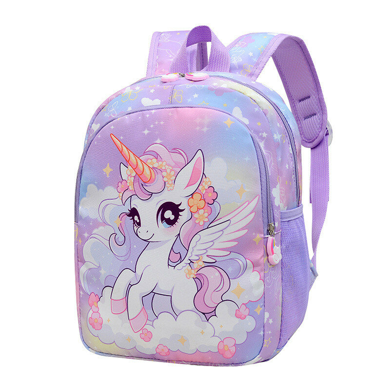Рюкзак для детей с единорогом adorable unicorn с дышащими плечевыми ремнями и вместительным основным отделением для малышей purple