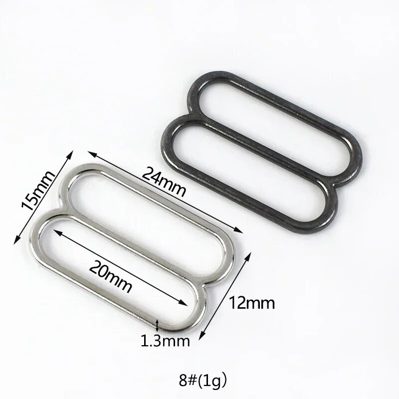 Металлические пряжки Meetee 10-50 мм GunBlack-50Pcs, 8-20mm