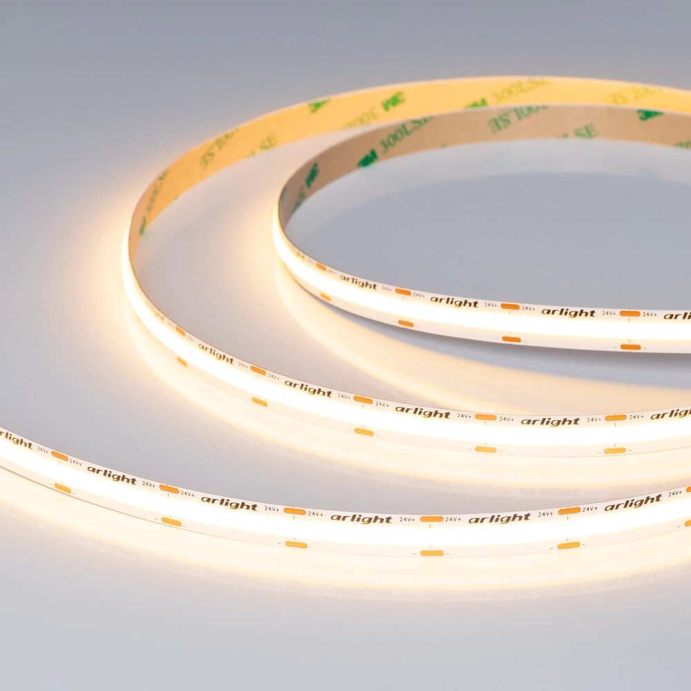 Лента COB-X576-10mm 24V Warm2700 (15 W/m, IP20, 5m) (Arlight, высок. эфф.150 лм/Вт) 059122