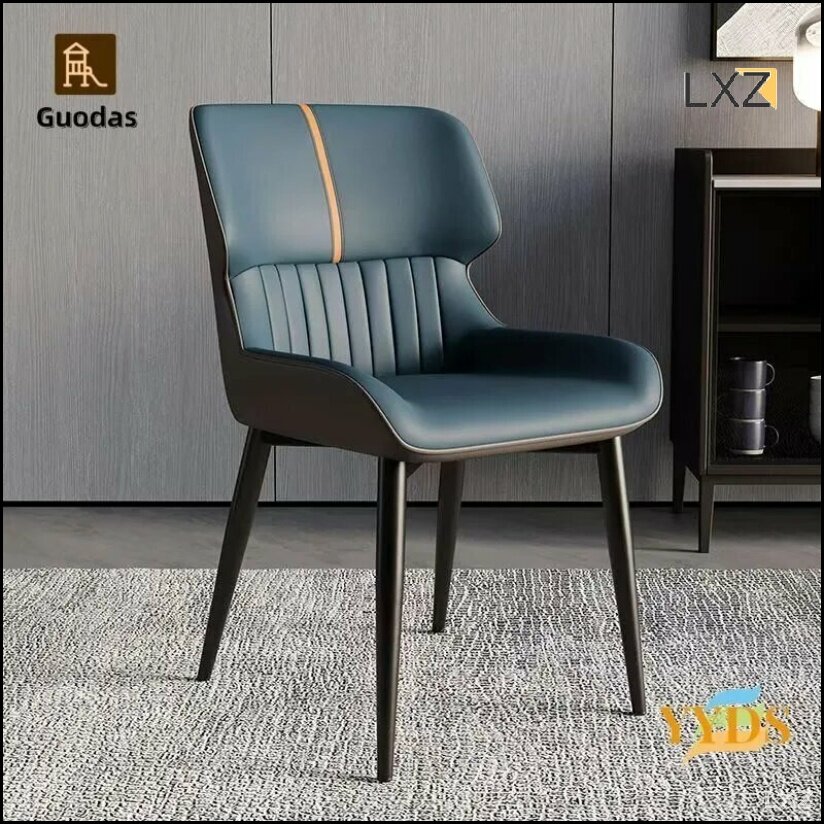 Стул Guodas, темно-синий, искусственная кожа, обеденное кресло, прочный каркас