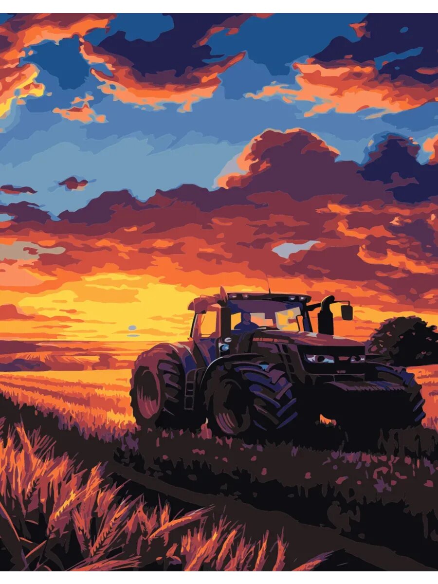 Картина по номерам трактор