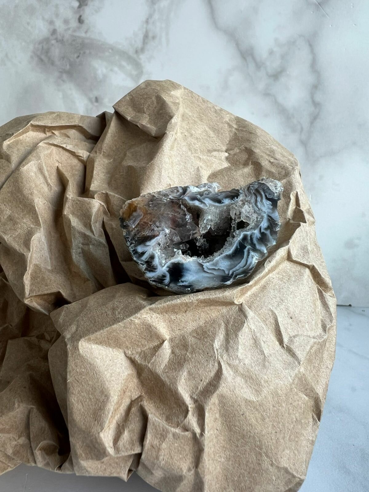 Жеода коллекционная натурального камня агат