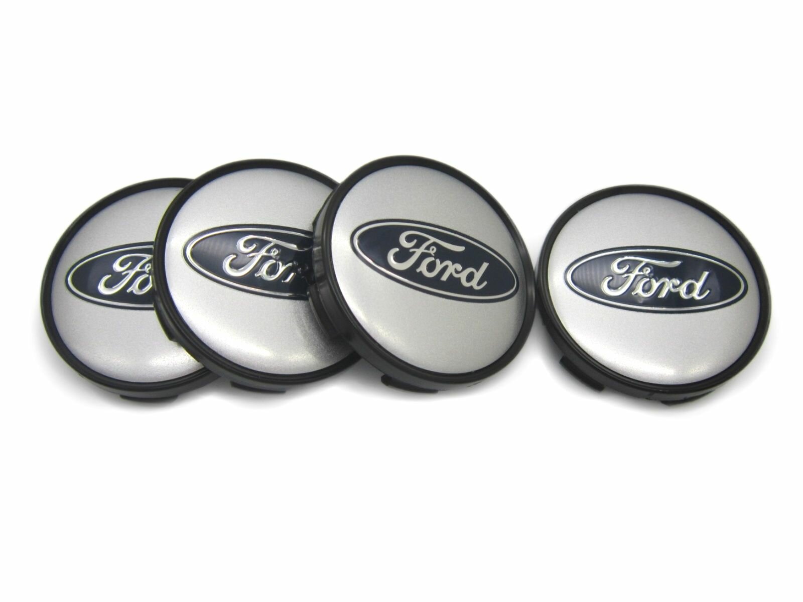 Колпачки заглушки на литые диски Ford chrome 59/56/10 мм, комплект 4 шт.