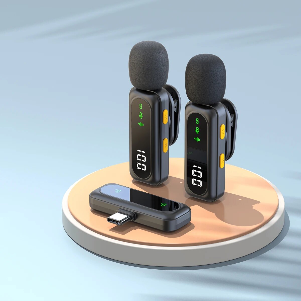 Беспроводной петличный микрофон J21 для записи звука 1 to 2 Type-C