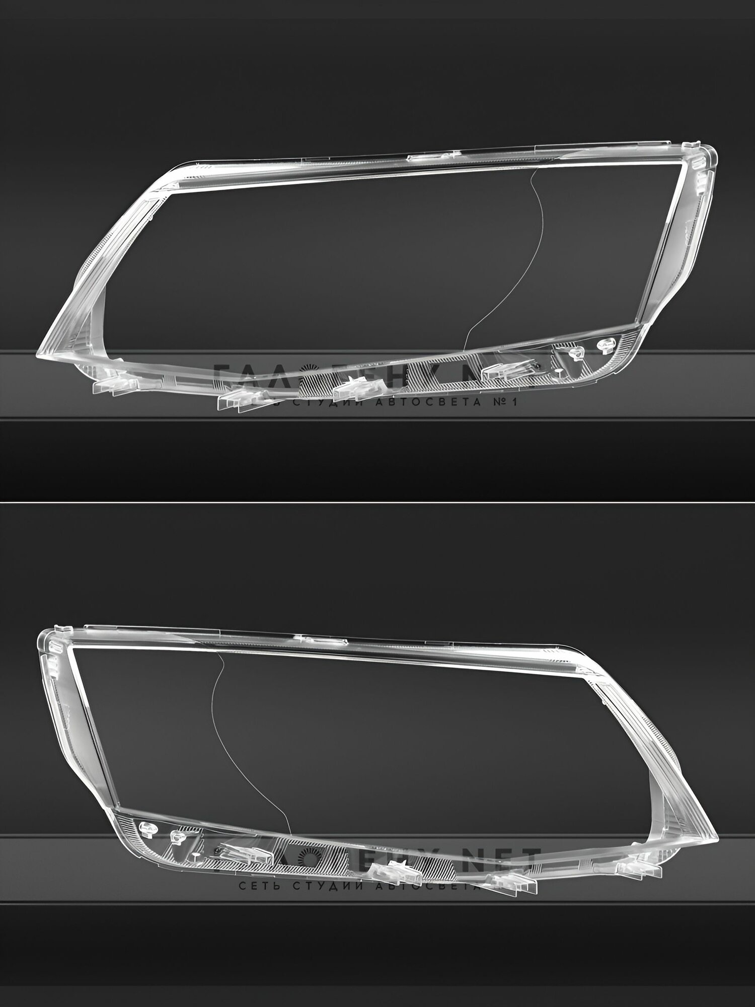 Стекла фар GNX для Skoda Octavia A7 (2013-2017), левое и правое, поликарбонат