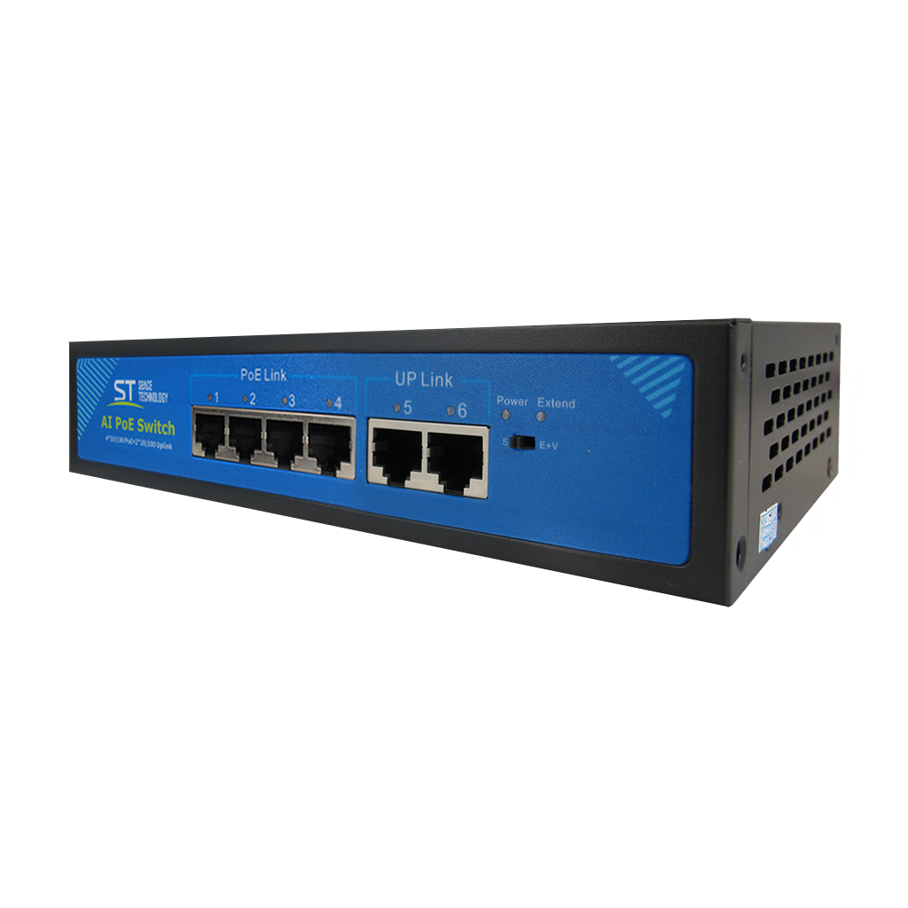 Коммутатор Space Technology ST-S140POE (2М/65W/А) PRO 4-х портовый версия 2