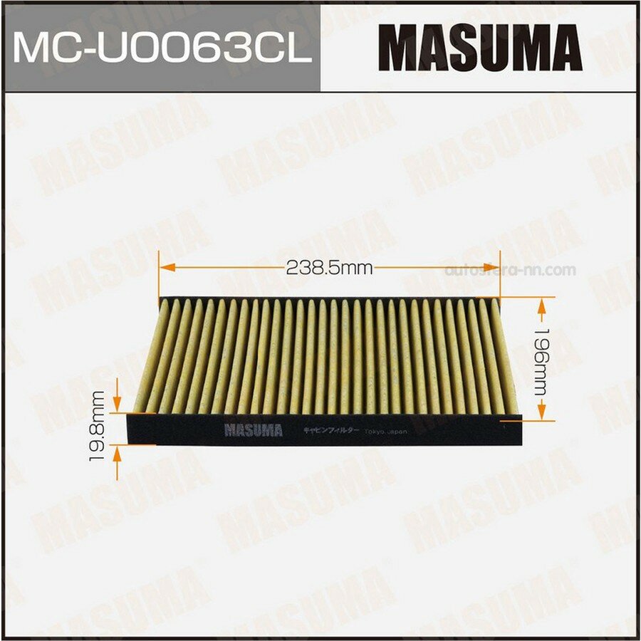 MASUMA MCU0063CL Салонный фильтр AC0312 MASUMA угольный JEEP WRANGLER 18- (1/40)