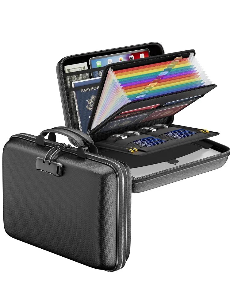 Папка с кодовым замком для документов формата А4, черная