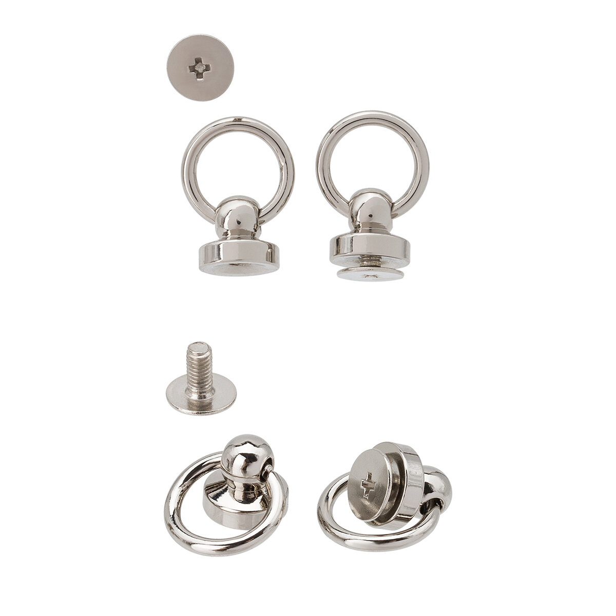 Фурнитура для сумок, ручкодержатель, цвет никель, 19*14 мм, 10 шт