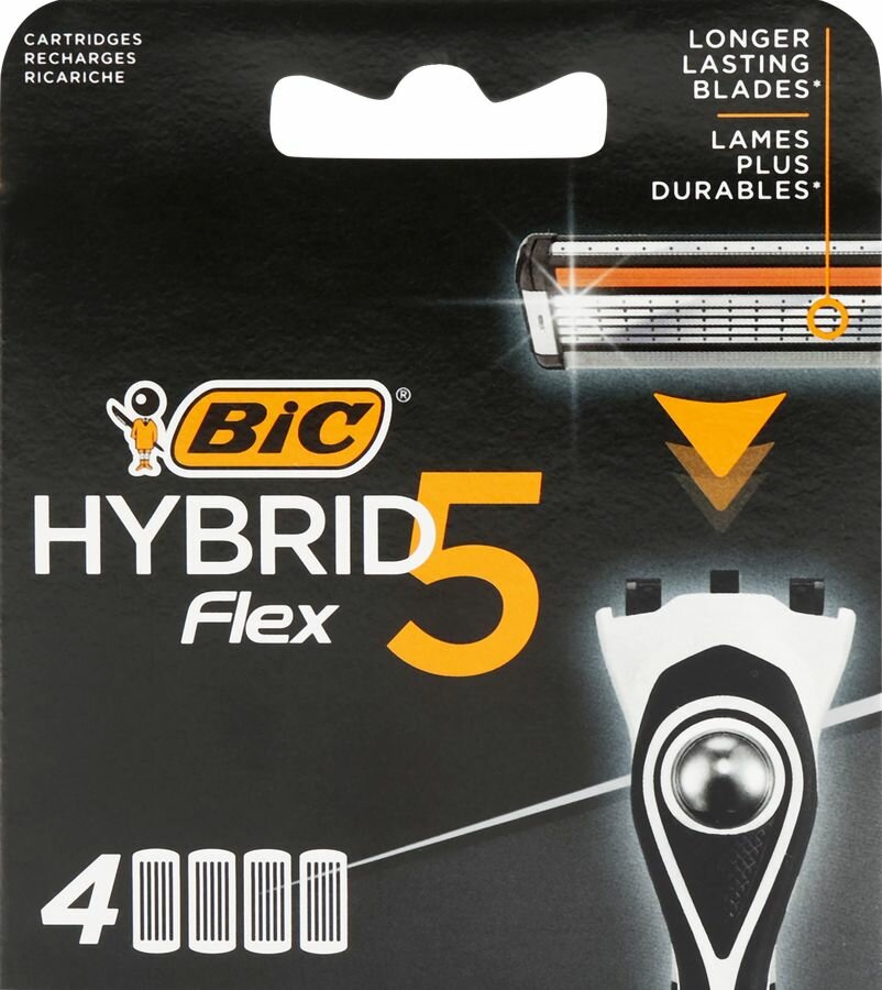Картриджи для бритвы BIC Flex 5 Hybrid, 4шт x 3 упаковки