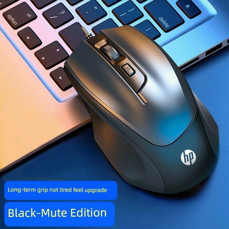 Бесшумная проводная мышь HP/HP для ноутбуков и настольных компьютеров, универсальная, для офиса, дома и игр, USB,