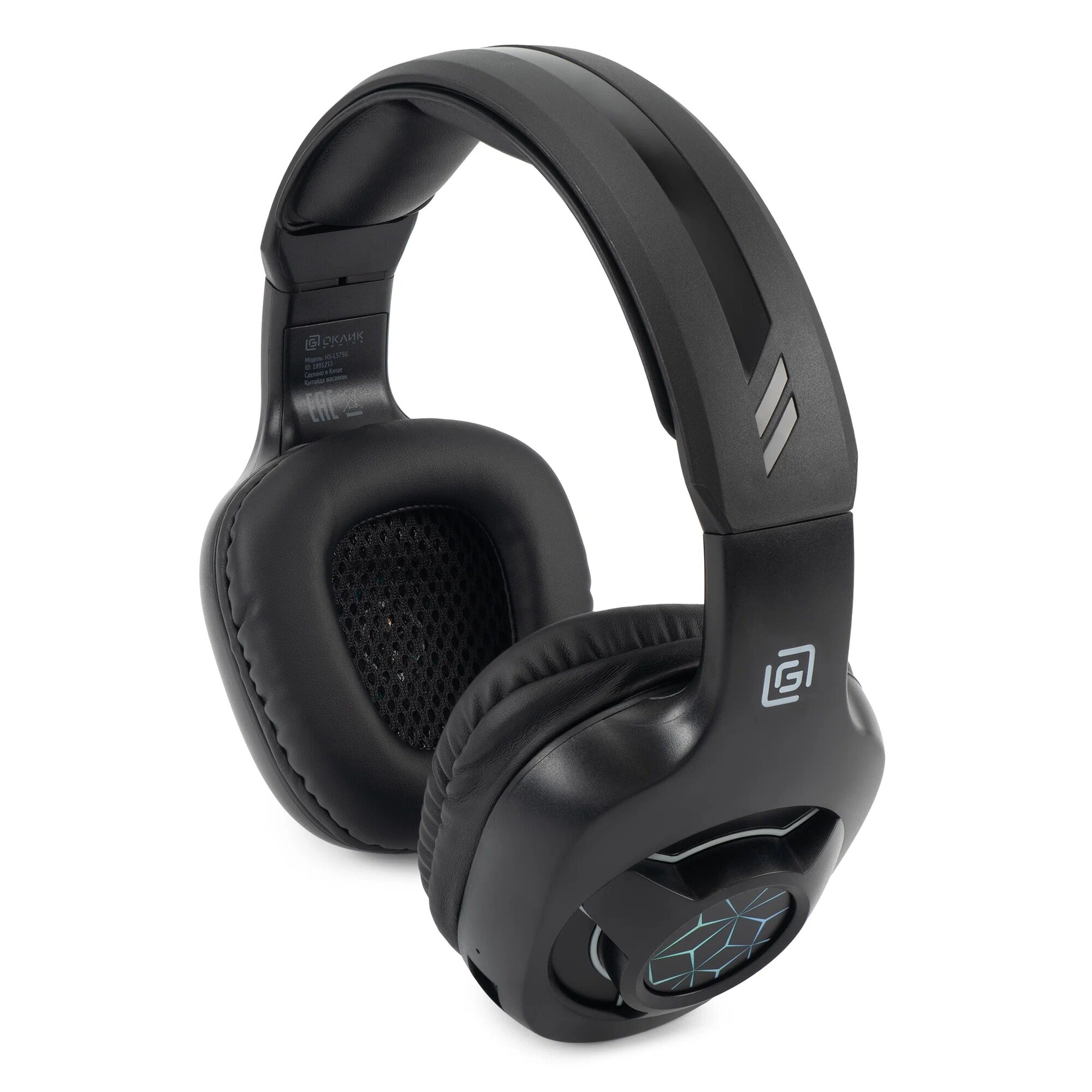 Игровая гарнитура OKLICK HS-L575G, 35 ч работы, RGB-подсветка, черный