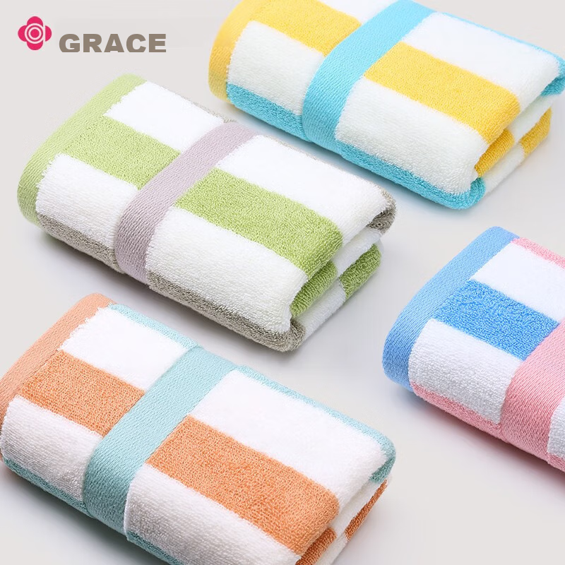 Grace A-Class Towel, Pure Cotton, Antibacterial, 3-Pack, Long-Staple Cotton, for Face Washing And Bathing, Thickened, Soft, Highly Absorbent Face Towel, 105G