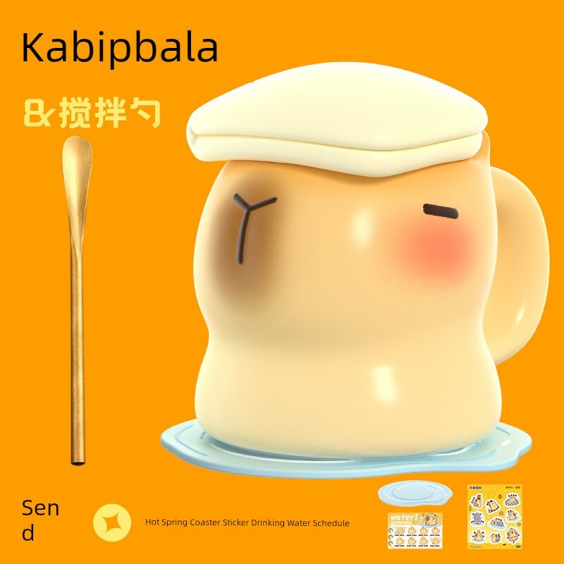 Кружка из керамики с глазурью от Kapibala Creation, согревающая душевно, для дома и офиса, милый подарок на день