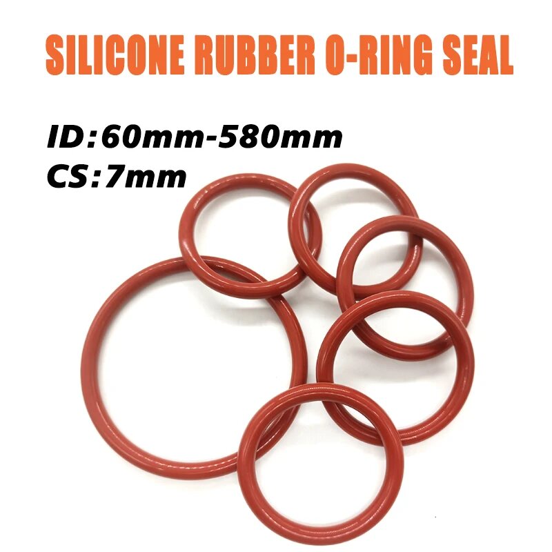 Термостойкое уплотнительное кольцо из силикона, красный, ID60-580 мм ID60mm(1pcs)