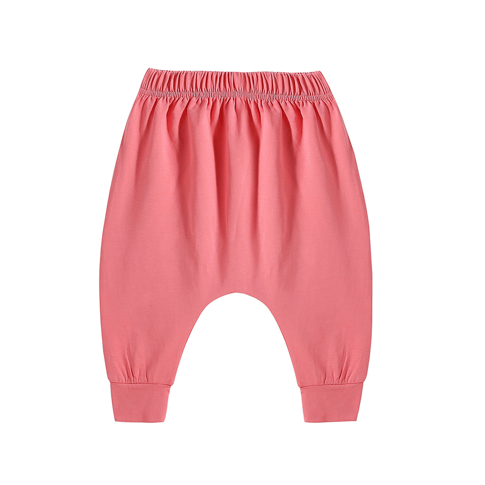 Брюки для детей Cotton Baby Fat Casual с эластичной талией и широким пахом для мальчиков и девочек, цвет: бирюзовый, коралловый розовый, карминовый, лунный белый, вулканический серый, длина: 50см (для роста 80-90см, 24-36 месяцев, 24-30кг), материал: