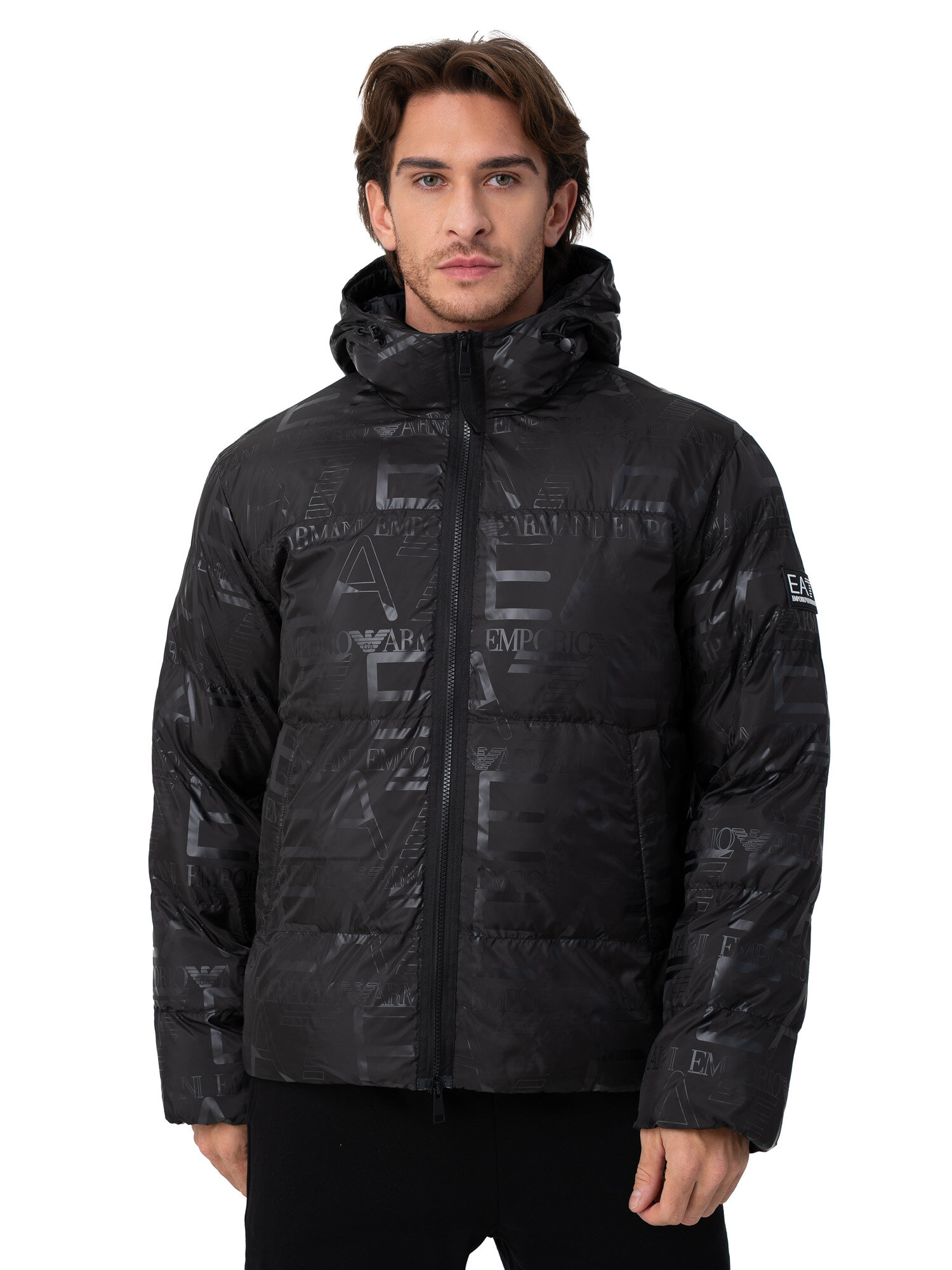 Куртка спортивная Mountain poly down hooded logo repeat m