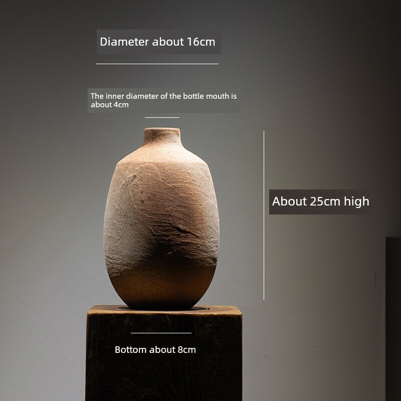 Сухая ветка в стиле ваби-саби, цветочное искусство, винтажная керамическая ваза в деревенском стиле, высококачественные