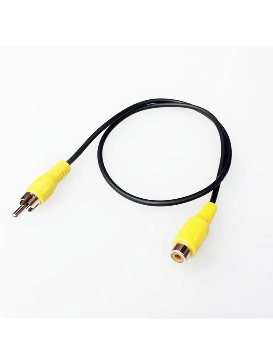 Автомобильный аудио кабель RCA (папа-мама) (Желтый, 1 м)