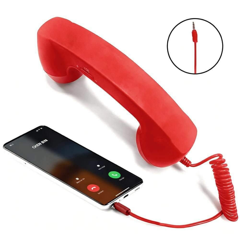 Ретро-телефонная трубка для iPhone и Android, приёмник с микрофоном и динамиком