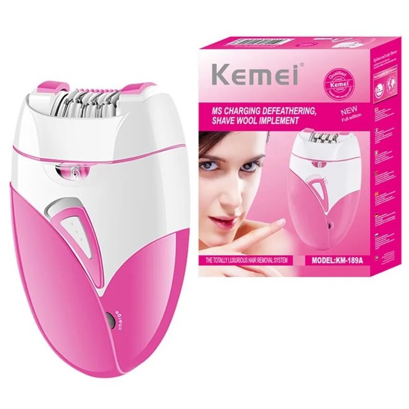 Эпилятор Kemei для женщин, розовый, в bubble bag