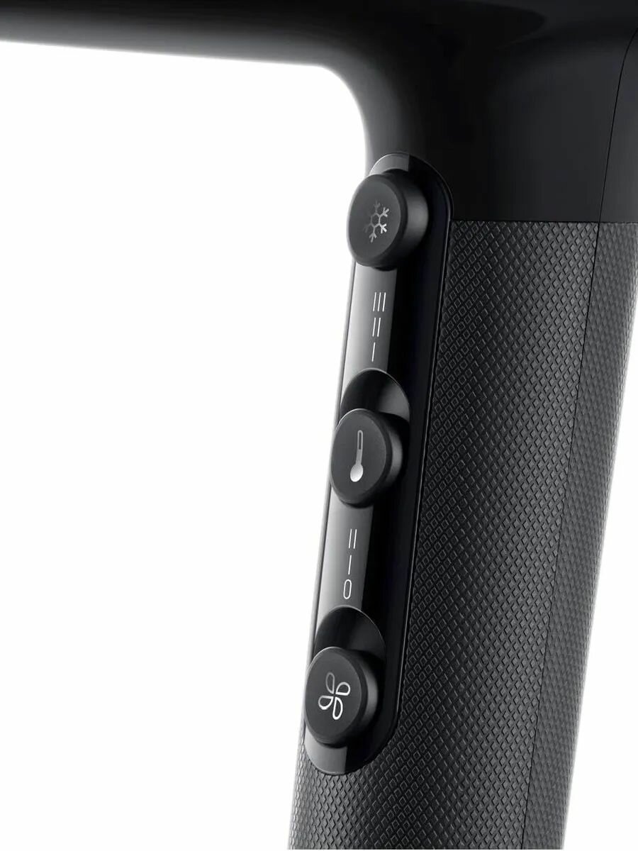 Фен для волос Braun BRHD200E, 2000 Вт, 2 скорости, 3 температурных режима, холодный воздух, 1 насадка, черный — фото 1