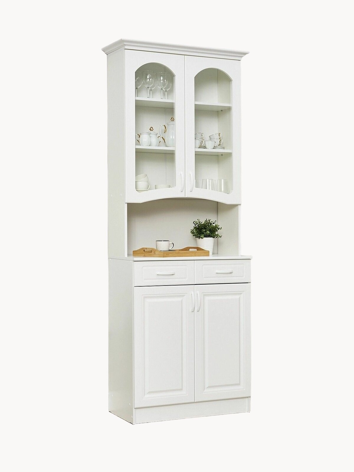 Буфет 2-х створчатый Констанция (Белый матовый, Белый)