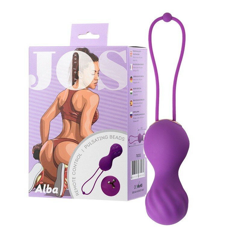 Вагинальные шарики с вибрацией и бусинами «Jos Alba» на ДУ фиолетовые