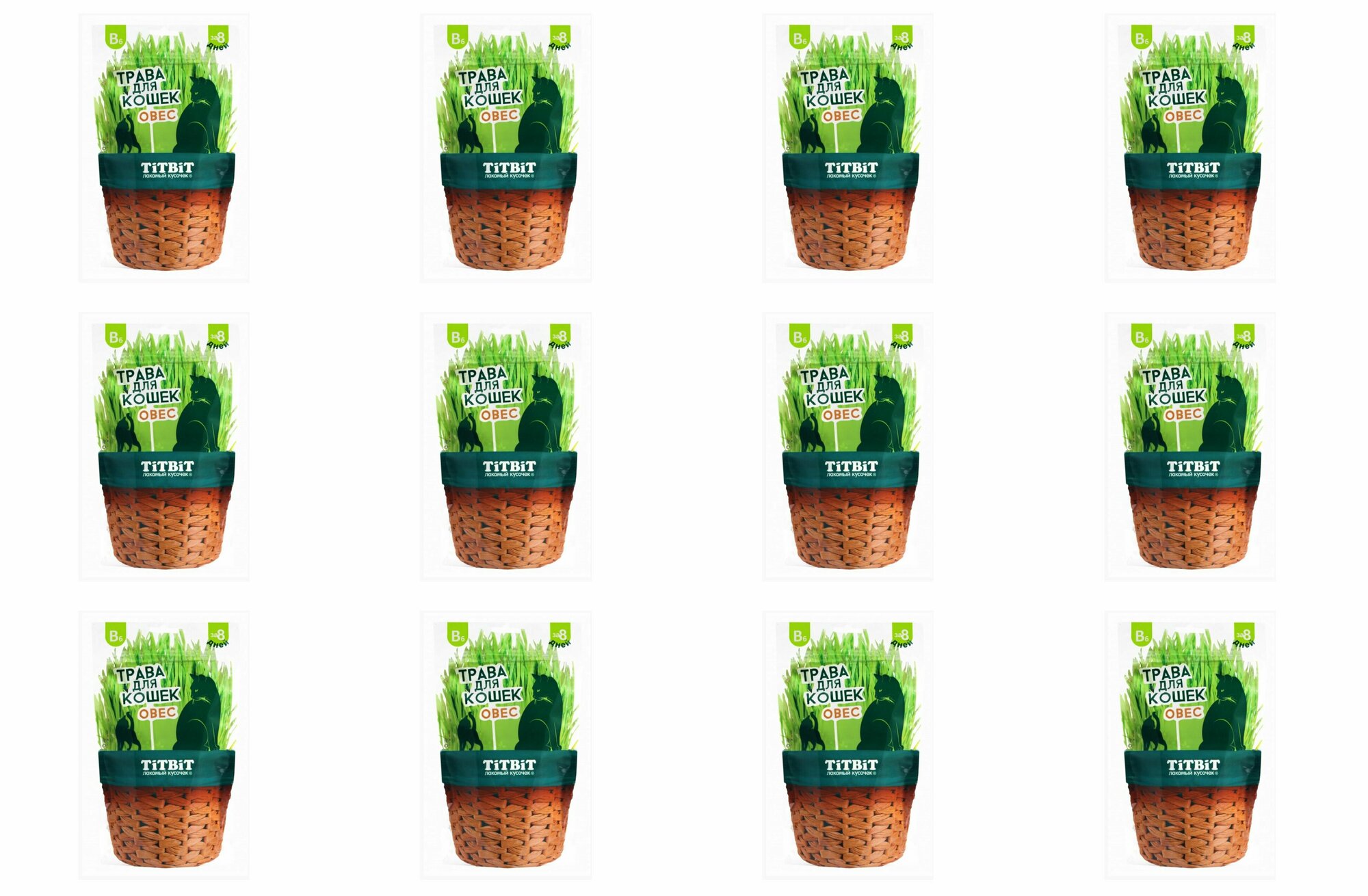 Titbit Трава для кошек Овес,70 г,12 шт