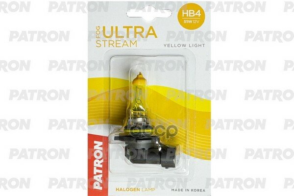 Лампа галогенная блистер 1шт HB4 12V 51W 2800K P22d Fog Ultra Stream (желтый свет, отличная видимость в любую погоду) Сделано.