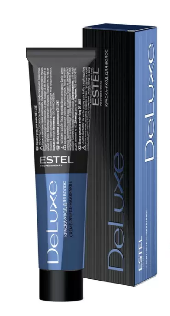 Краска-уход Estel De Luxe 4/6, стойкая, фиолетовая, масло, для закрашивания седых волос