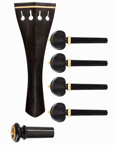 Viola accessory set Acura Meister Ultimo AS-ASHL522 - Ultimo grade viola accessory set of ebony with boxwood trim. Hill pegs, tailpiece of round design and inSight end pin.