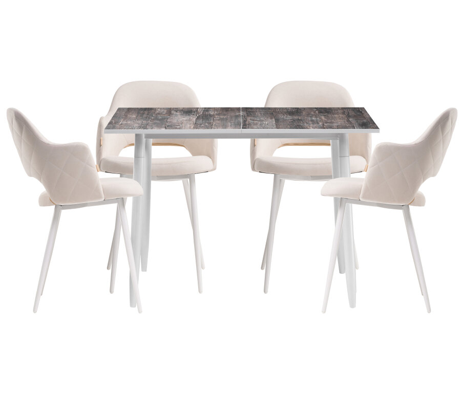 Обеденная группа Woodville Морита бежевый / кантри 2047 / белый