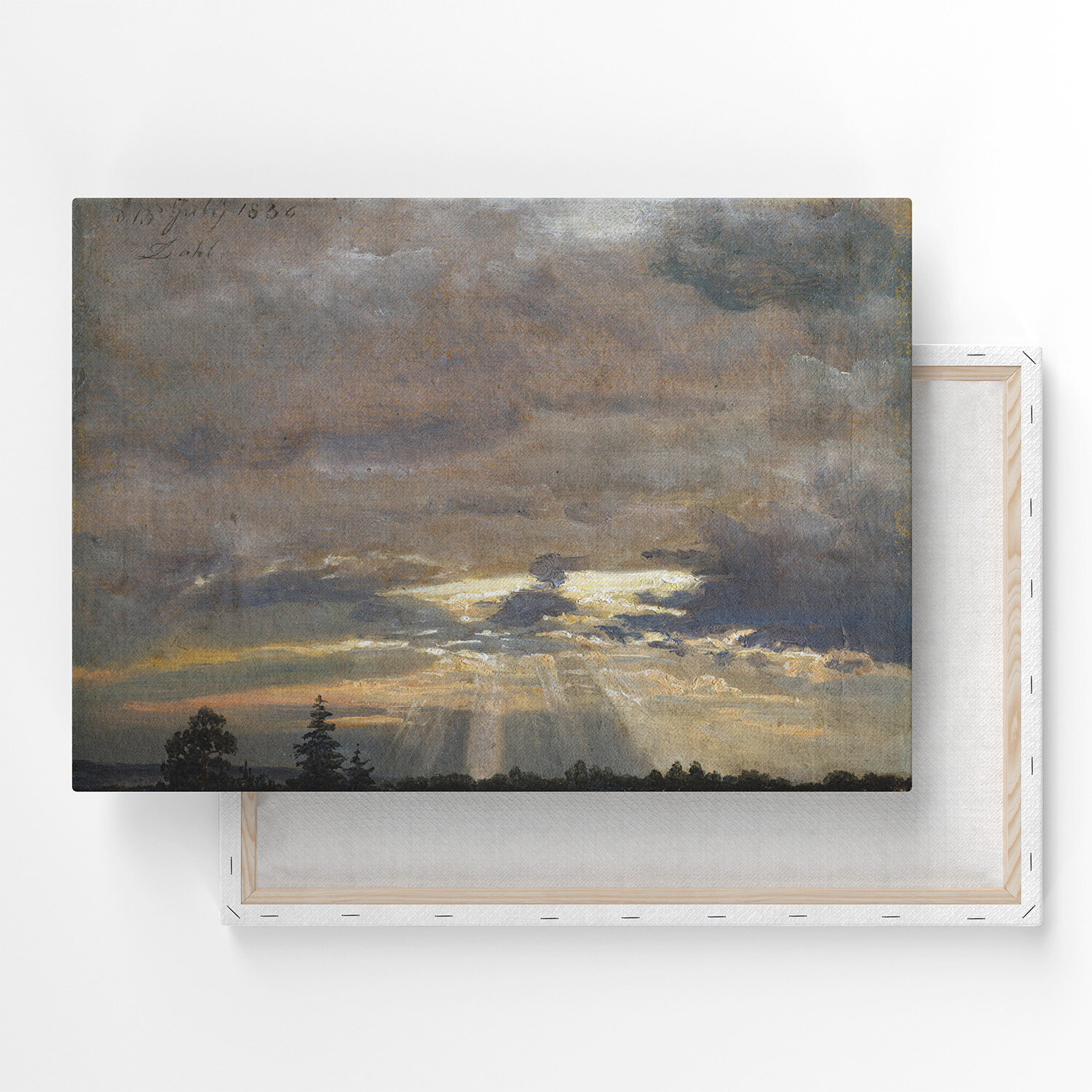 Картина на холсте, репродукция / Юхан Кристиан Даль - Cloud Study with Sunbeams / Размер 60 x 80 см