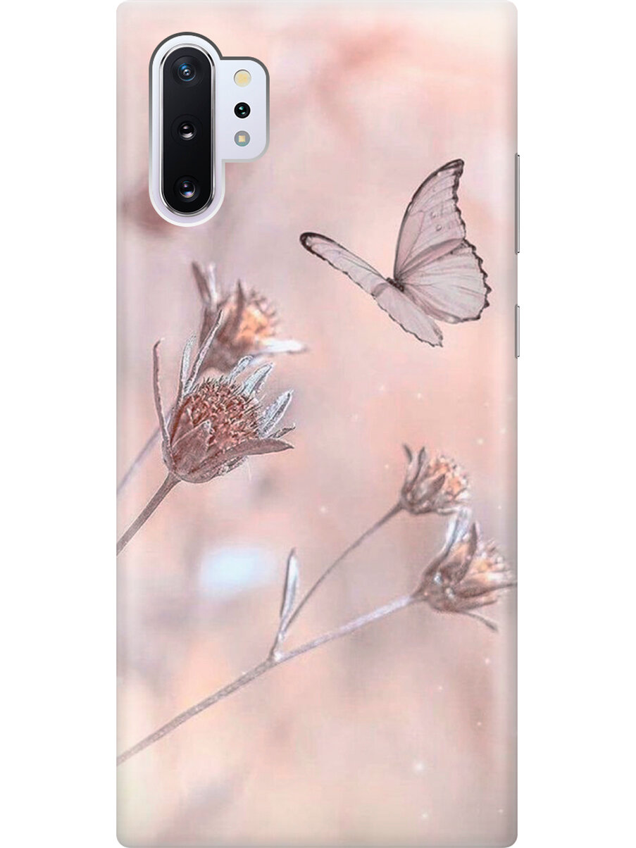 Силиконовый чехол на Samsung Galaxy Note 10+, Самсунг Ноут 10+ с принтом "Бабочка"