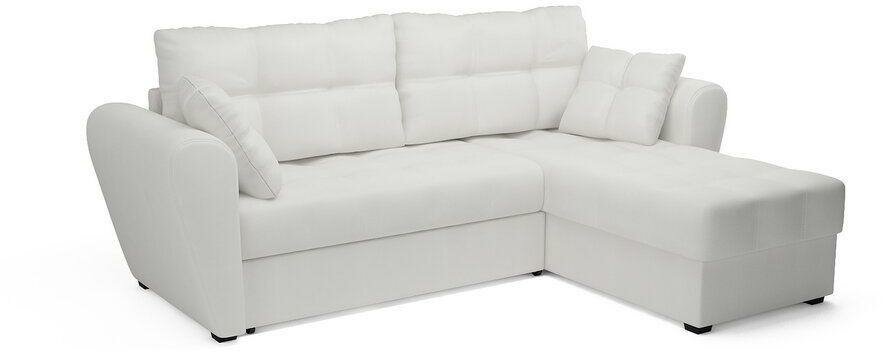 Диван Mebel-ars Амстердам угловой Экокожа Белый Размеры: Высота 900мм Глубина 1600мм Ширина 2400мм