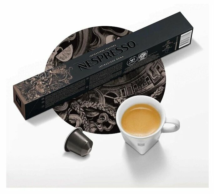 Кофе в капсулах Nespresso Ispirazione Roma, кофе, злаки, интенсивность 8, 20 порций, 10 кап. в уп, 2 уп.