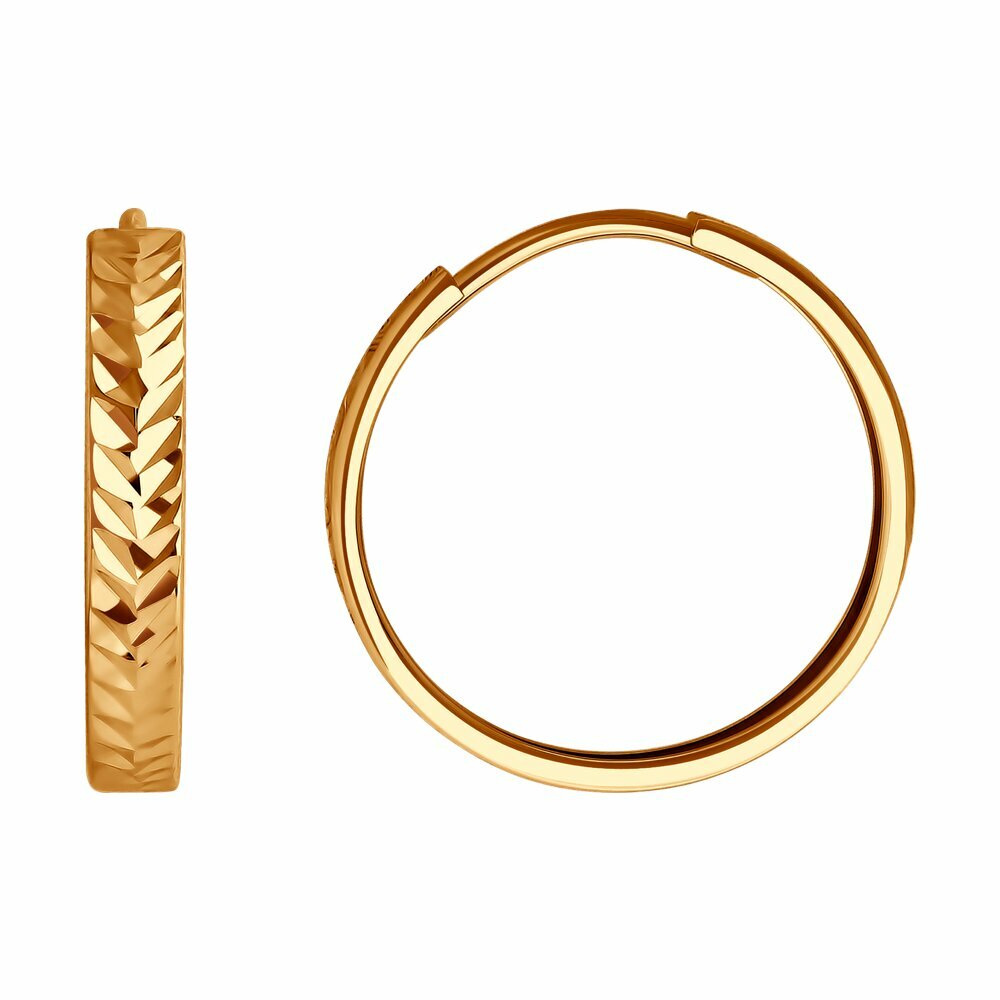 Серьги конго, золото, 585 проба