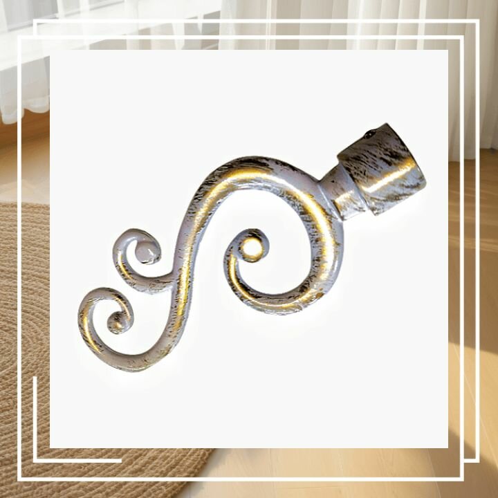 Наконечники вилма галерея Д16 A129 "Лоза" (2шт) Ампир белое золото