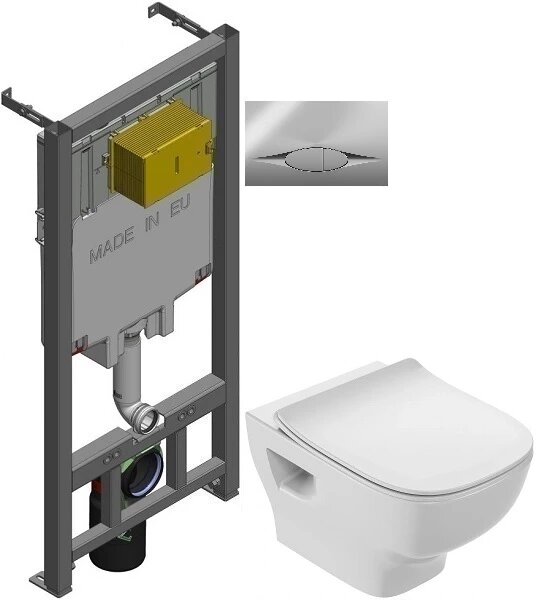 Комплект подвесной унитаз Jacob Delafon Struktura EDF102-00 + E70025-00 + система инсталляции Jacob Delafon E29025-NF + E29027-CP