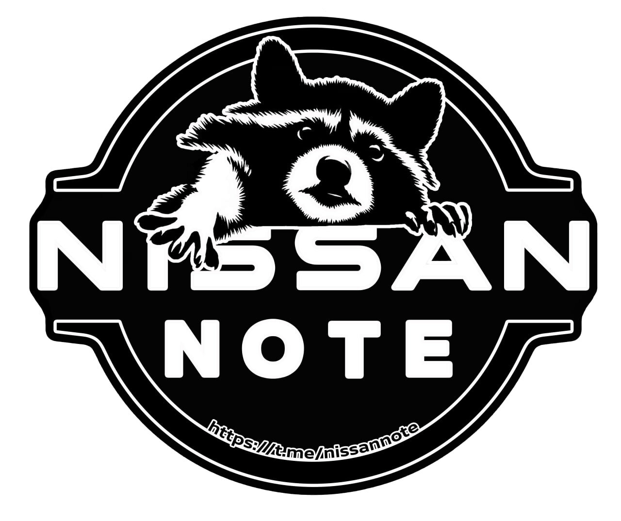 Клубная наклейка Nissan Note глянцевая черная